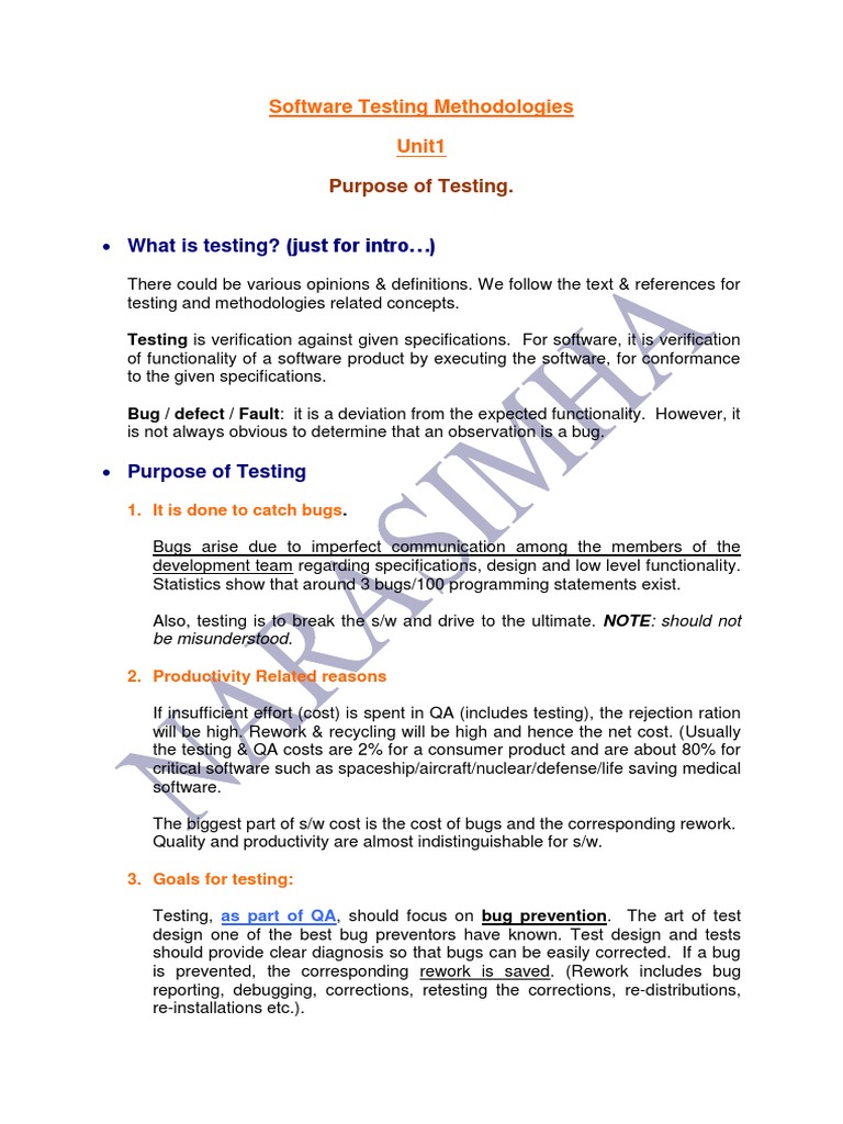 Software Testing Methodologies Explained | PDF | Software Bug ...
