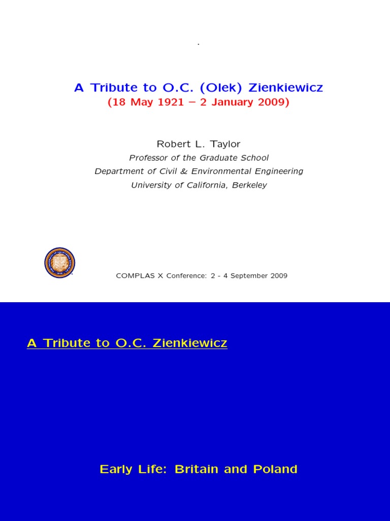 A Tribute To Prof. Olek Zienkiewicz | PDF | Finite Element Method ...