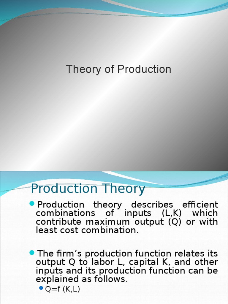 Theory of Production M.E | Production Function | Labour Economics