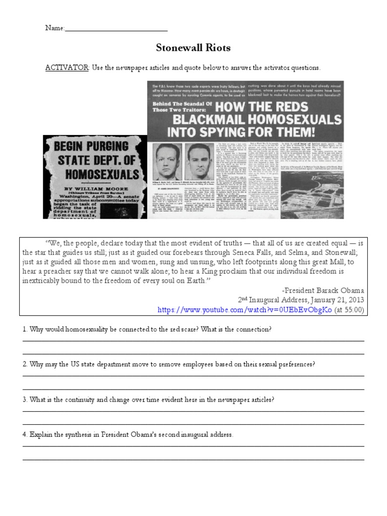 Stonewall Riots Ho CNW | PDF | Lgbt | LGBTQIA+ Studies