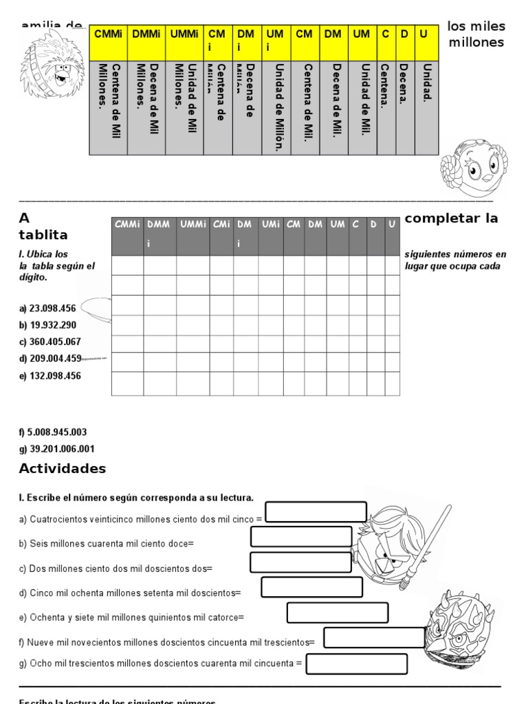 Familia de Los Miles de Millones | PDF | Notación Matemática ...