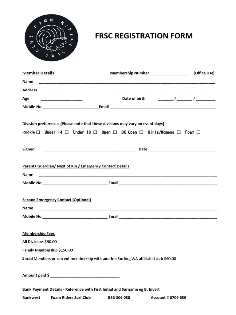 FRSC Registration Form 2 | PDF