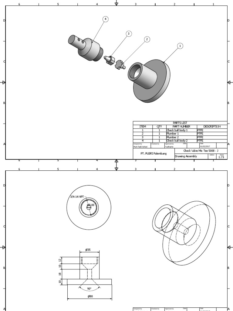 Drawing Check Valve 5008 - J | PDF | Gases | Liquids