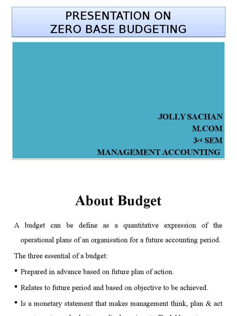 Zero Base Budgeting | PDF | Budget | Business Economics