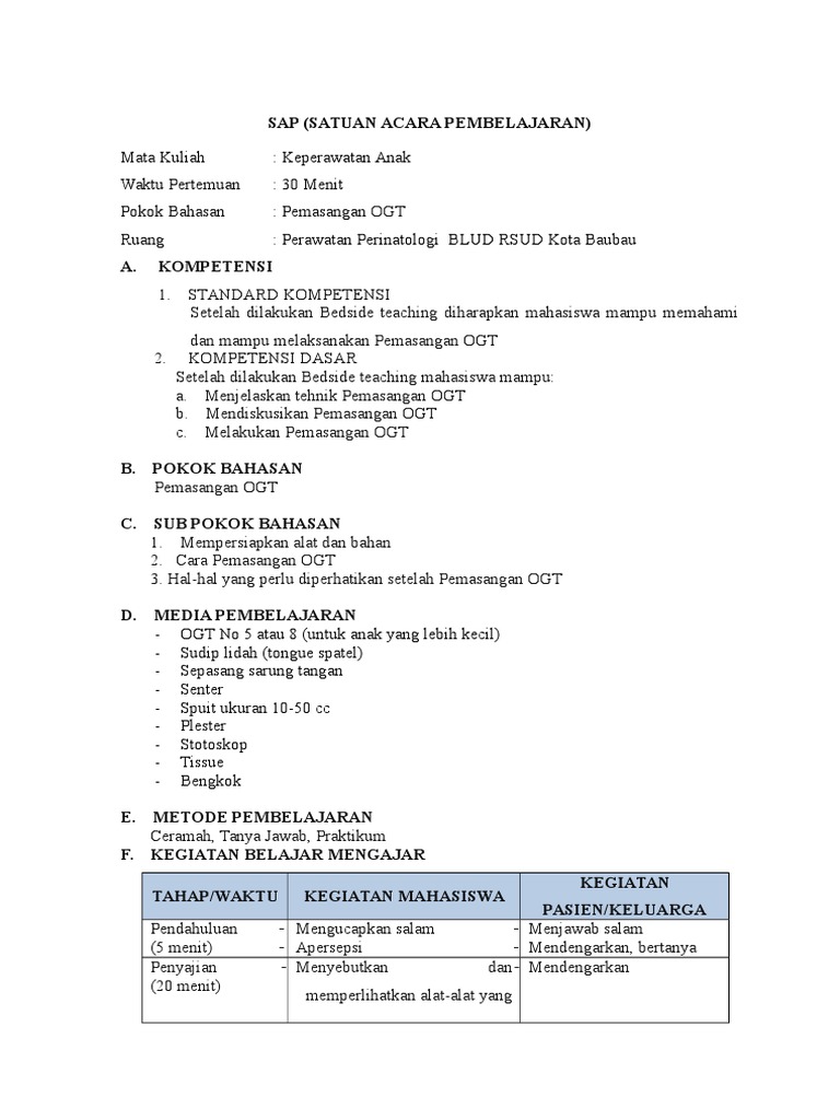 Pemasangan OGT | PDF