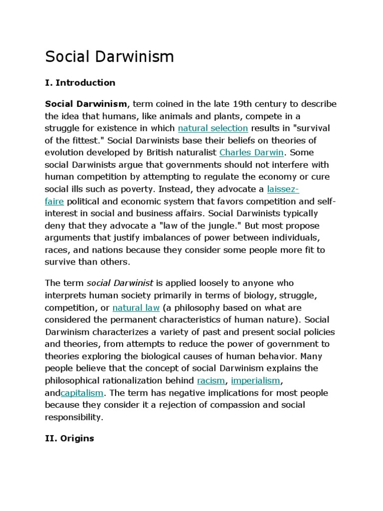 4. Social Darwinism | Darwinism | Sociobiology
