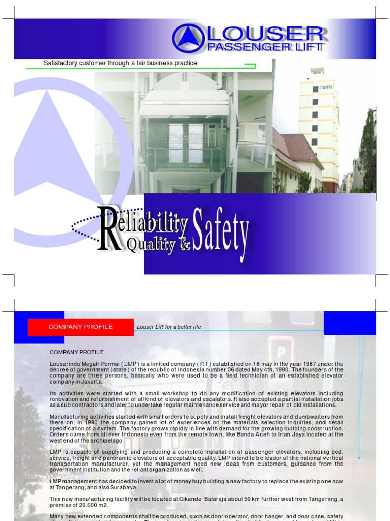 Louser Lift - Co.id Brochure PassengerLift | PDF | Etching | Elevator