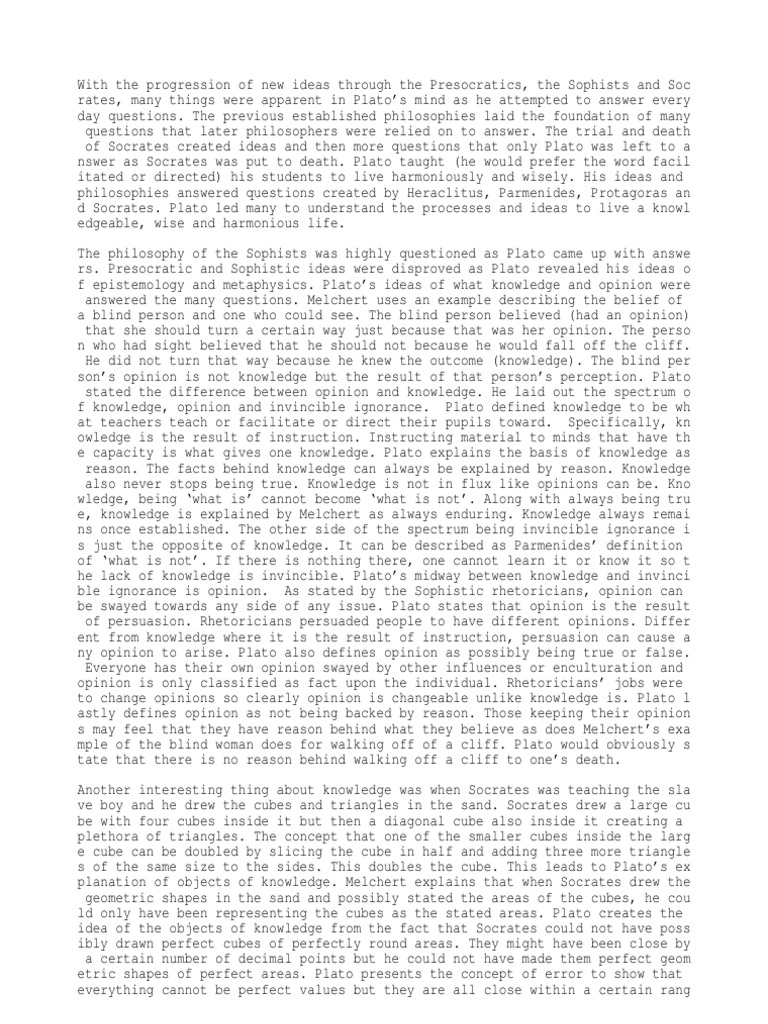 Plato's Idealism | Plato | Socrates