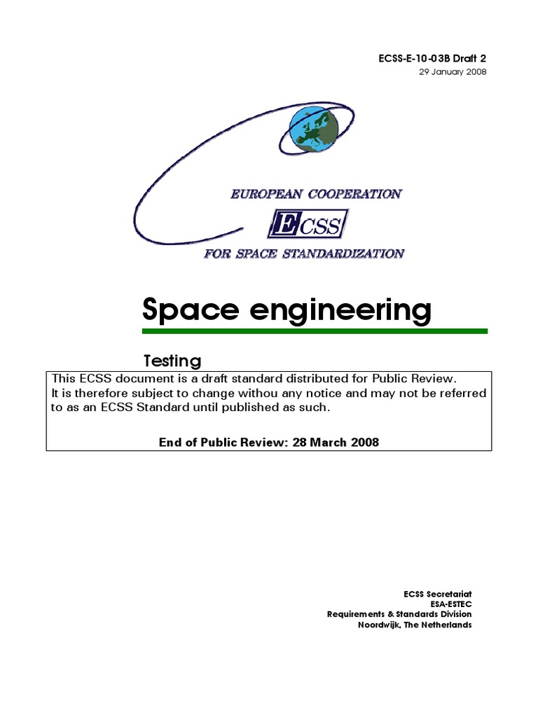 Ecss e 10 03B Draft2 (29jan2008) TESTING | PDF | Spectral Density ...