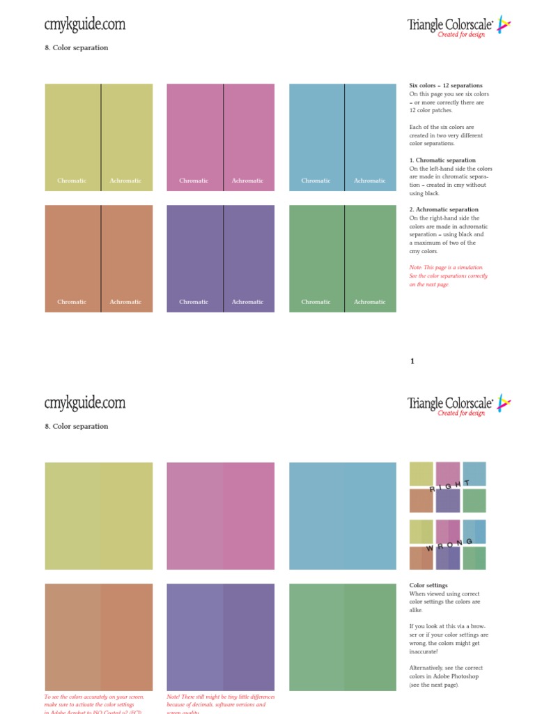 CMYK GUIDE - Color Separation | PDF | Scientific Modeling | Graphic Design