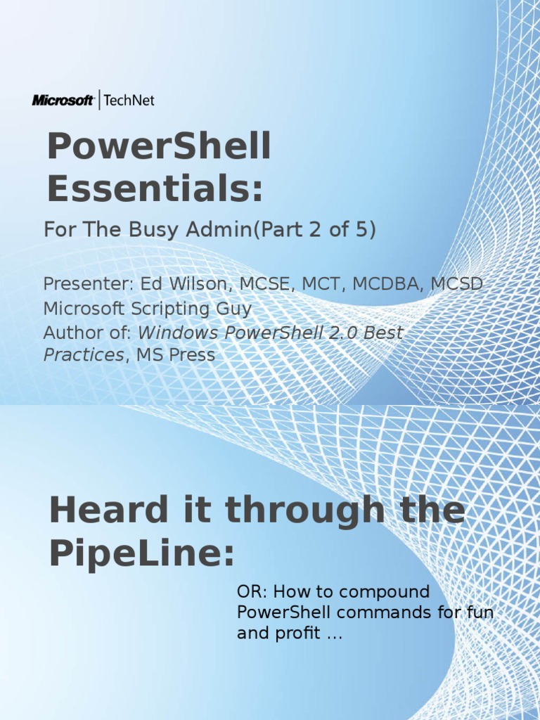 PowerShell Essentials For The Busy Admin | PDF | Computing Platforms ...