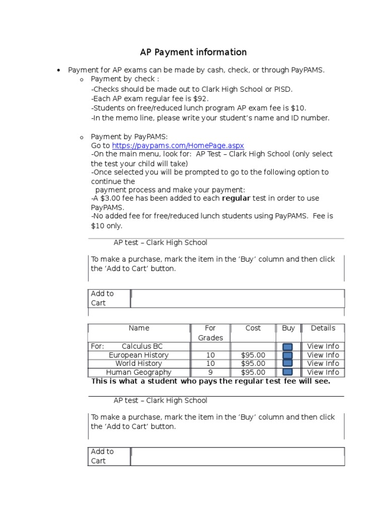AP Payment Information: This Is What A Student Who Pays The Regular ...