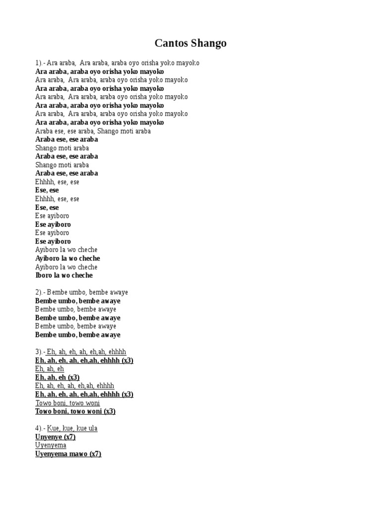 Cantos Shango | PDF
