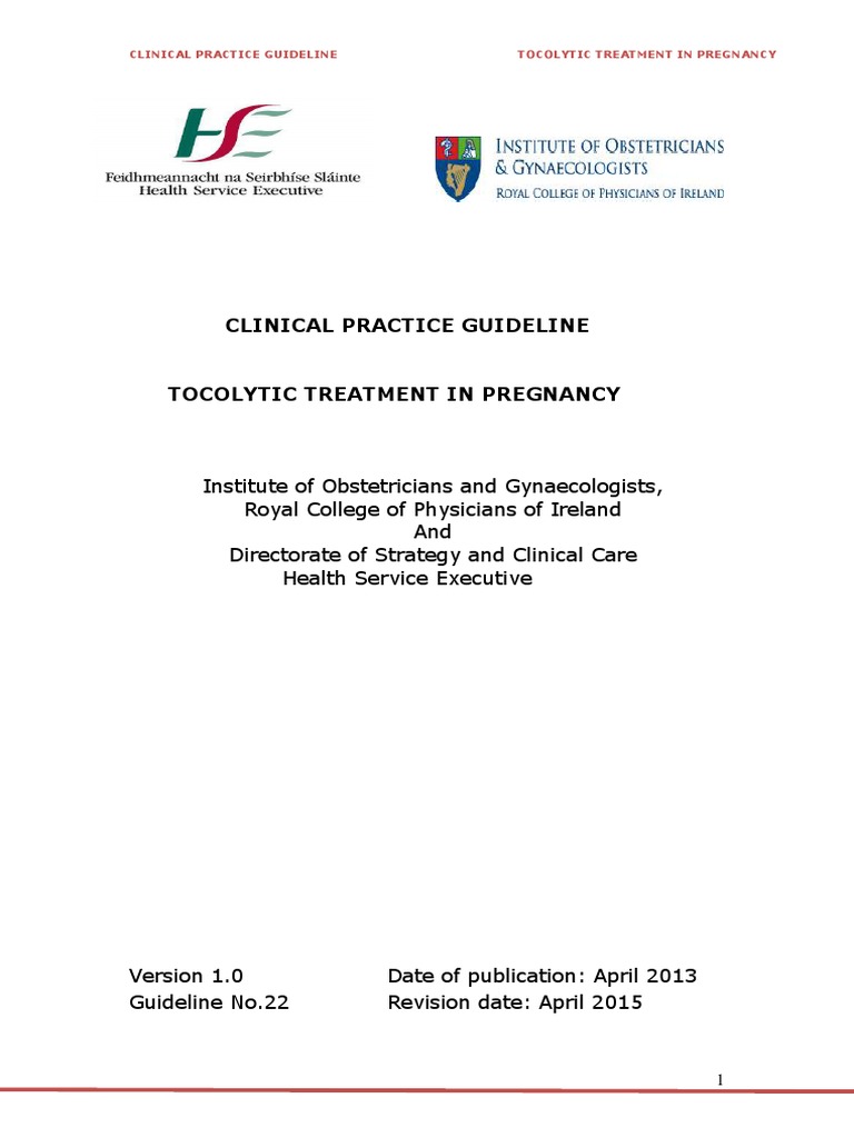 Tocolytic Treatment in Pregnancy | PDF | Preterm Birth | Childbirth