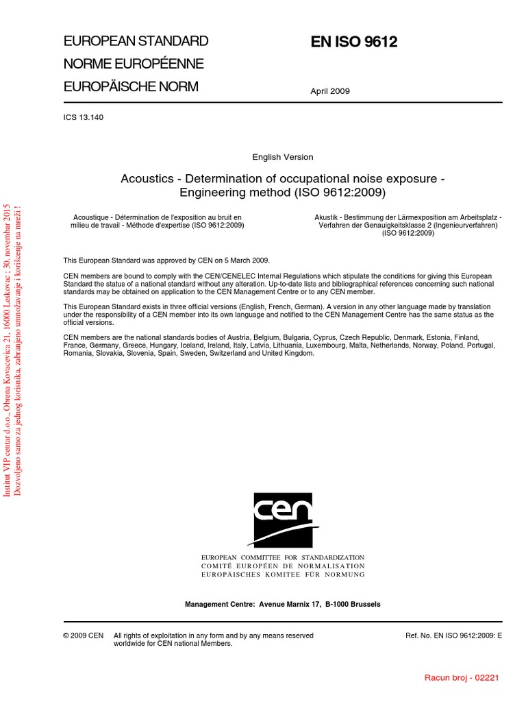 En Iso 9612 | Download Free PDF | Europe Travel | Metrology