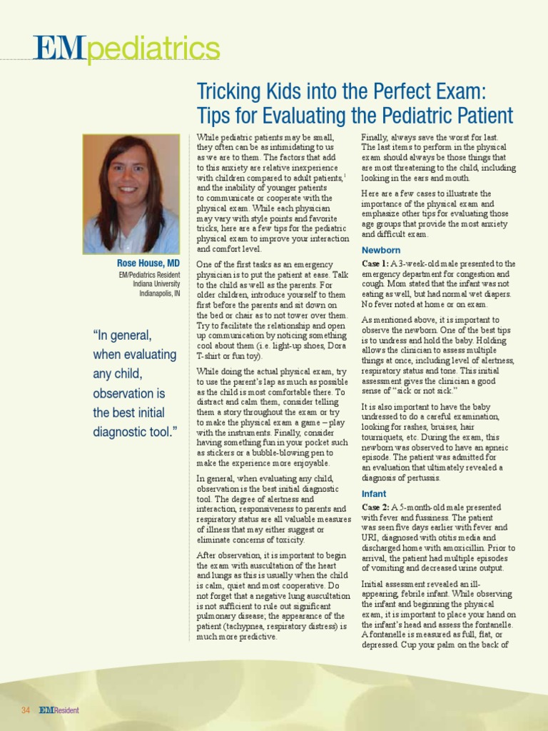 Tricking Kids Into The Perfect Exam | PDF | Infants | Physical Examination