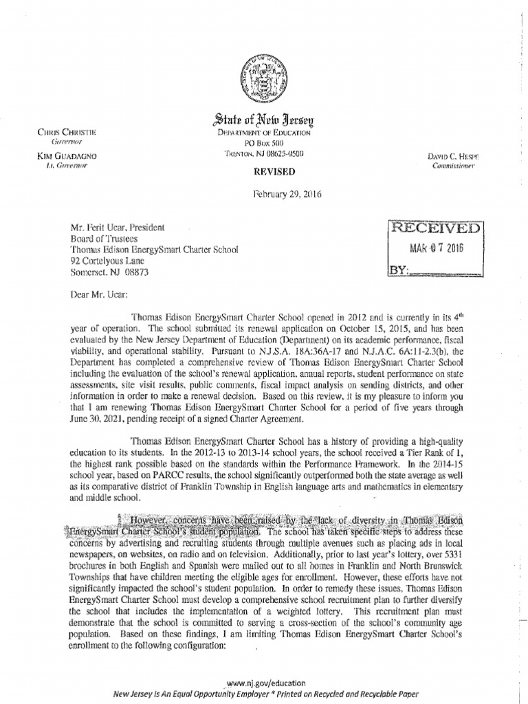 TEECS Charter Letter | PDF