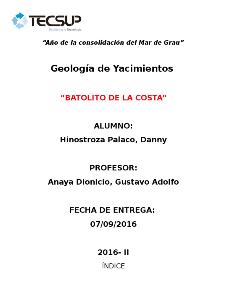 Geología del Batolito de la Costa | PDF | Andes | Rocas