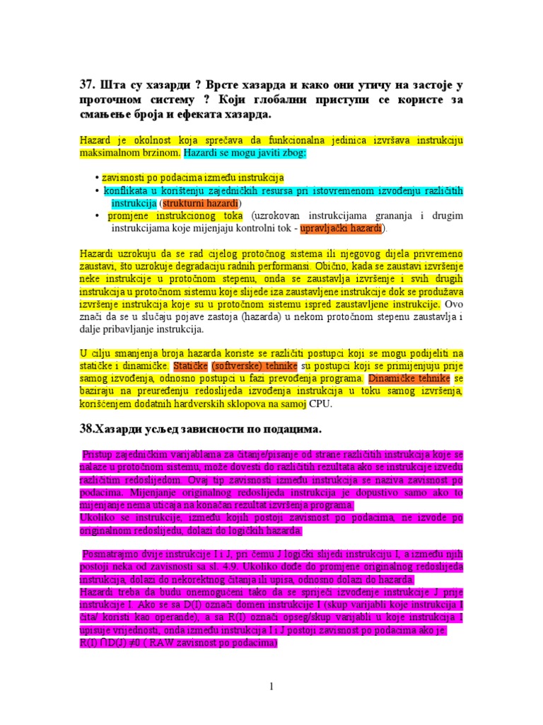 Odgovori Iz Arhitekture Racunara-Teorija, 2.dio | PDF