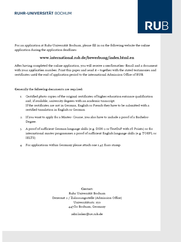 Documents For The Application | PDF | Academic Degree | Master's Degree