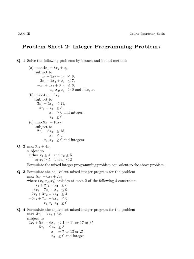 2 Integer Problems | PDF