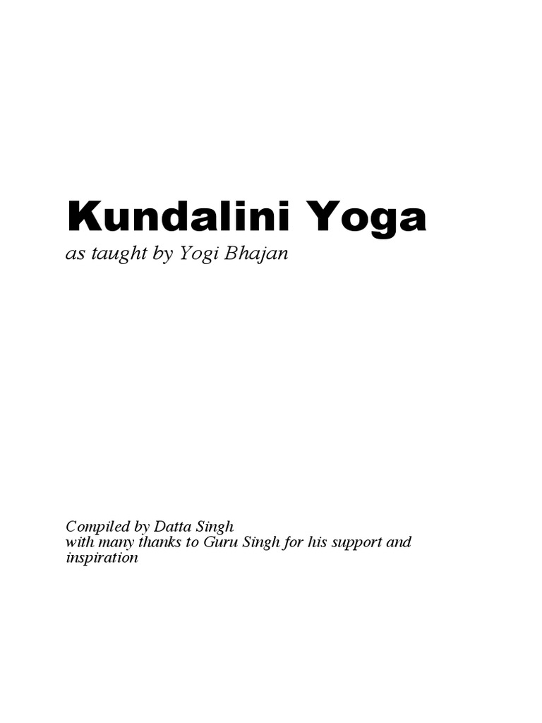 Bhajan, Yogi - Kundalini Yoga PDF | PDF | Kundalini Yoga | Yoga