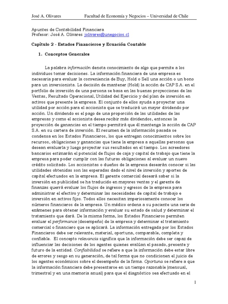Capt 2 - Estados Financieros - Alumnos A | PDF | Dividendo | Compartir (Finanzas)