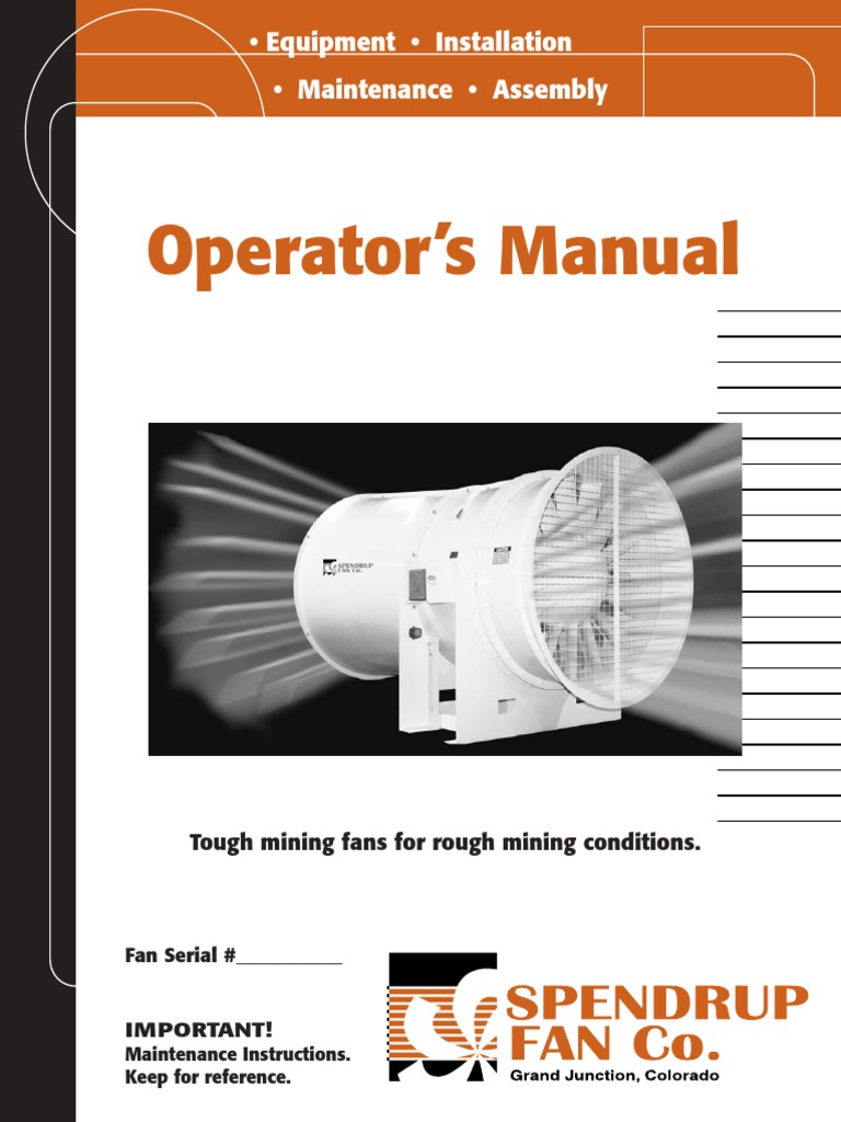 Spendrup Fan Co. Operator's Manual | PDF | Mechanical Fan | Belt ...
