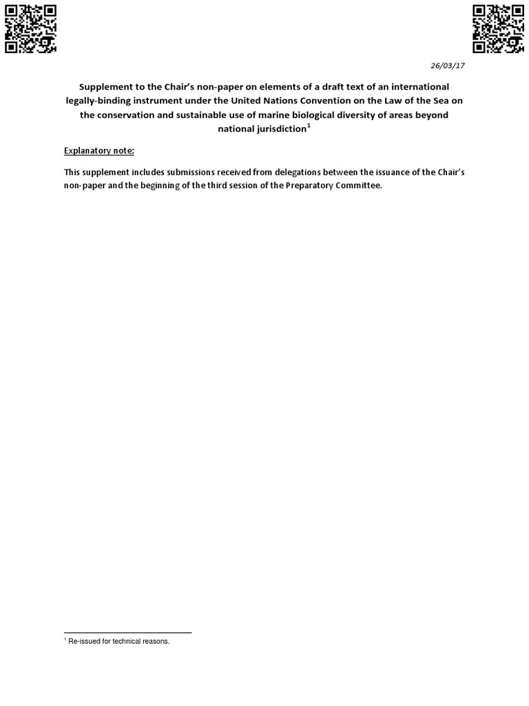UN BBNJ - Supplement To Chair's Non-Paper On Elements of A Draft Text ...