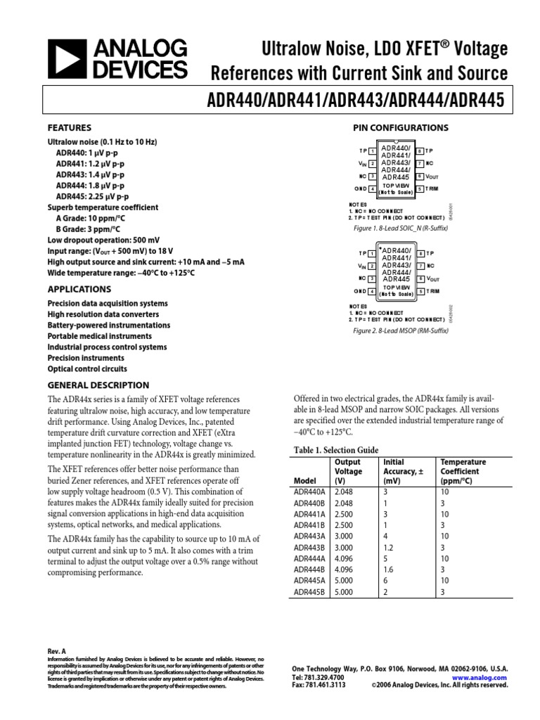 Ultralow Noise, LDO XFET Voltage References With Current Sink and ...
