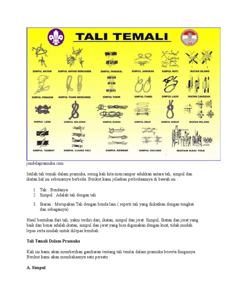 Tali Temali dan Simpul Pramuka | PDF