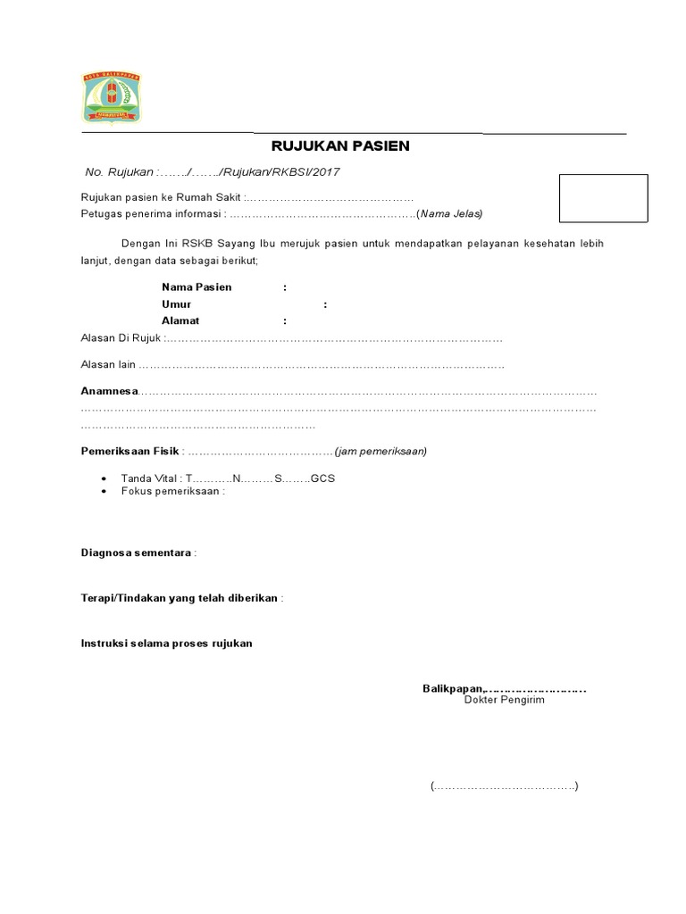 Form Rujukan Pasien | PDF