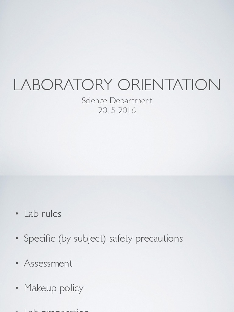 Lab Orientation 2015 | PDF | Laboratories | Business