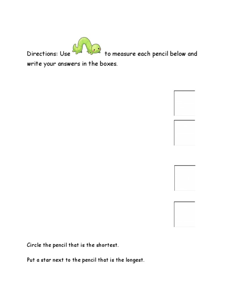 Nonstandard Measurement Worksheet | PDF