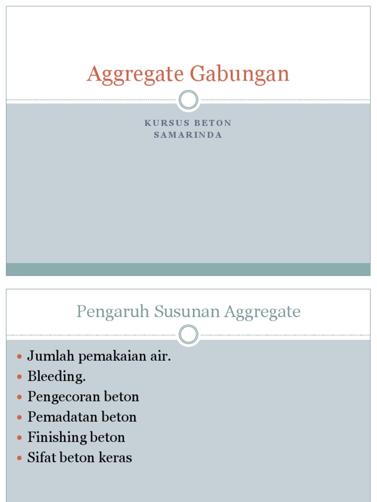 Aggregate Gabungan | PDF