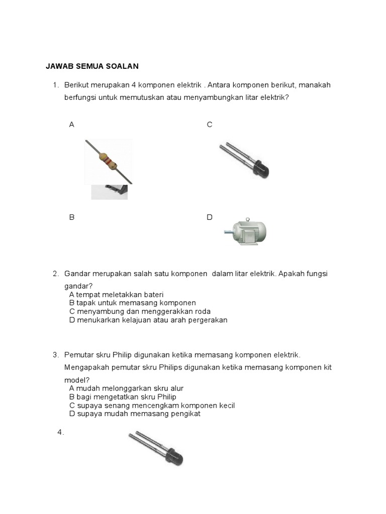 Berikut Merupakan 4 Komponen Elektrik | PDF