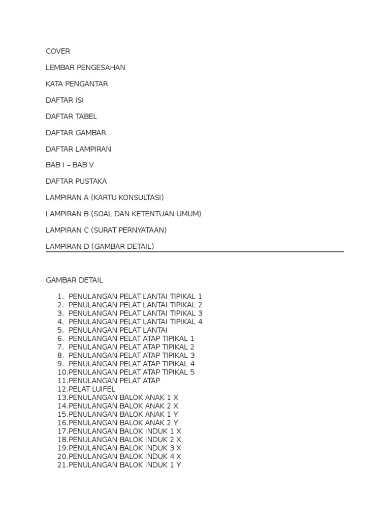 Penulangan Balok Luifel dan Detailnya | PDF | Pengelolaan Keuangan & Uang