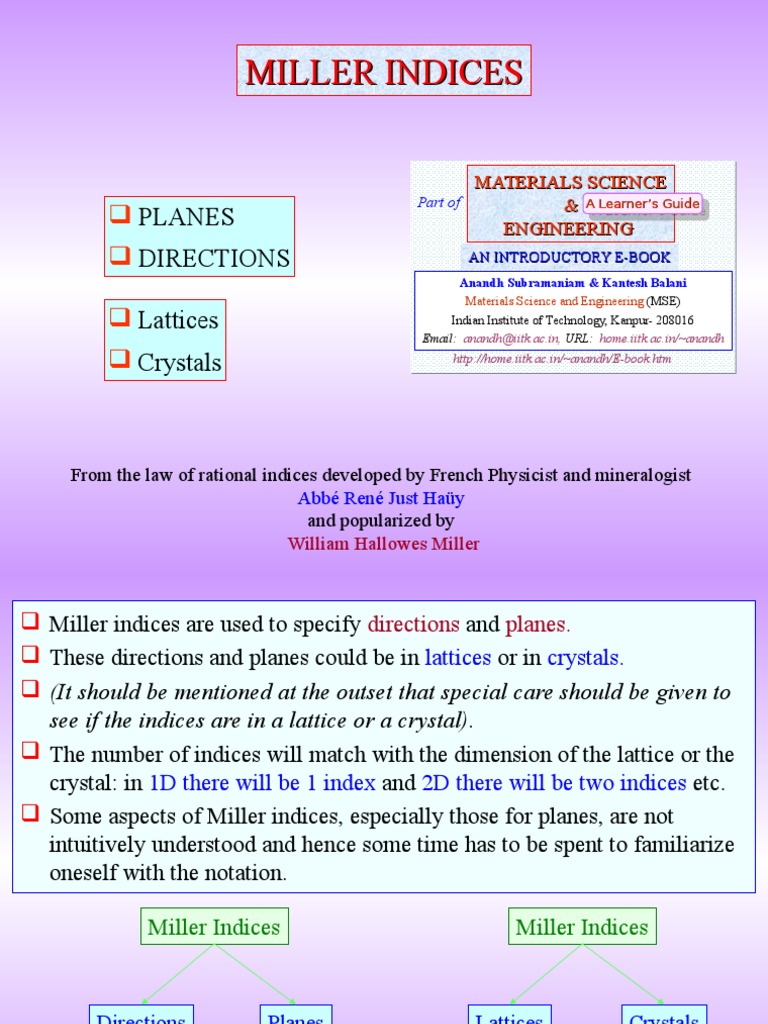 Understanding Miller Indices in Crystallography | PDF | Crystal ...