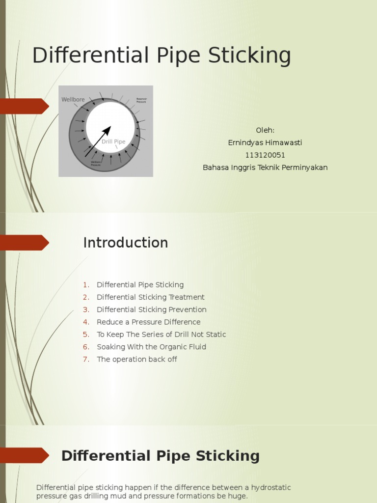 Differential Pipe Sticking | PDF | Pressure | Friction