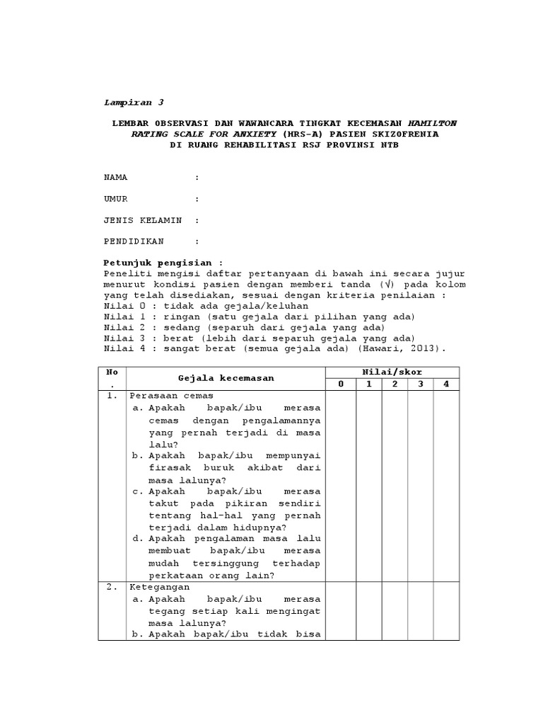 Lampiran 3 Instrumen Penelitian | PDF