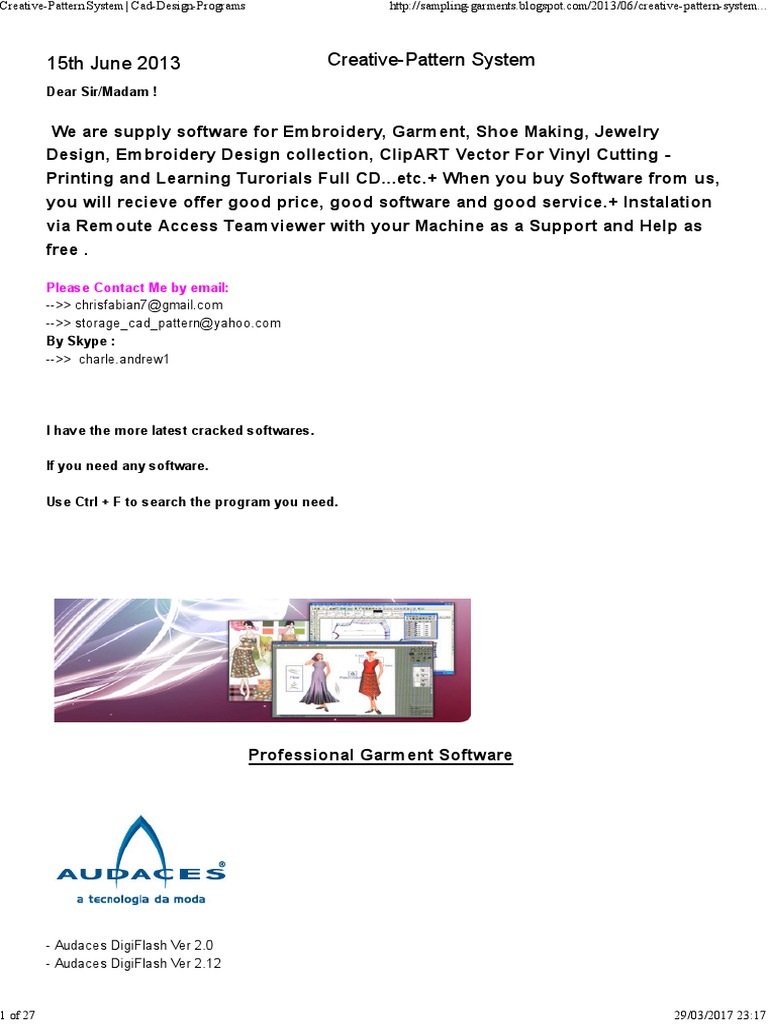 Creative Pattern System Cad Design Programs | PDF | X86 Architecture ...