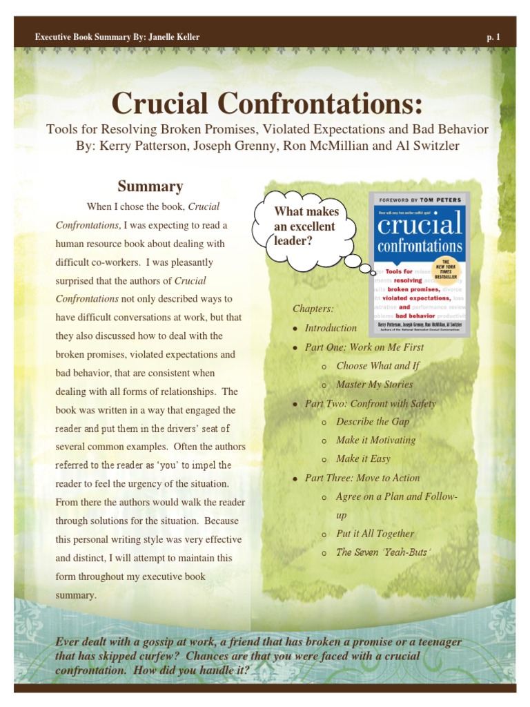 Crucial Confrontations Summary PDF | PDF | Motivation | Motivational