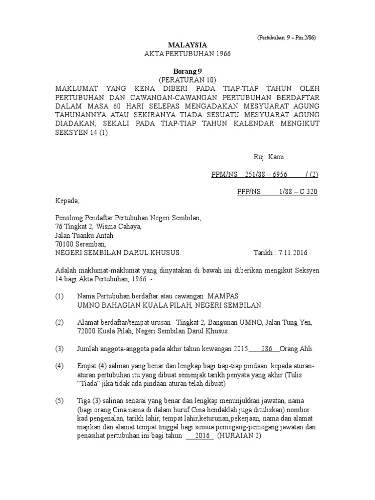 Borang 9 | PDF