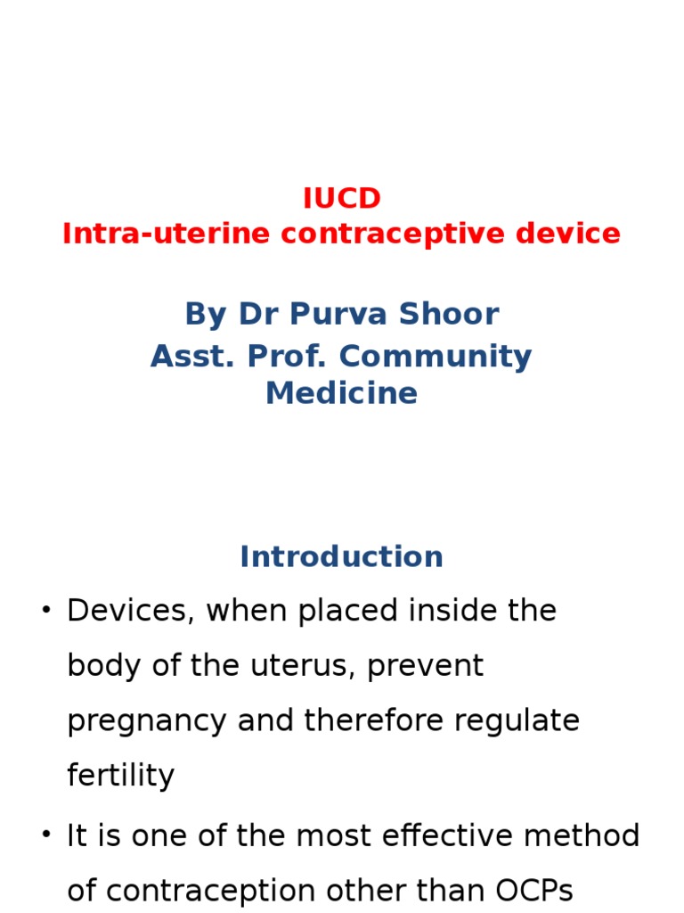 IUCD | PDF | Menstruation | Birth Control