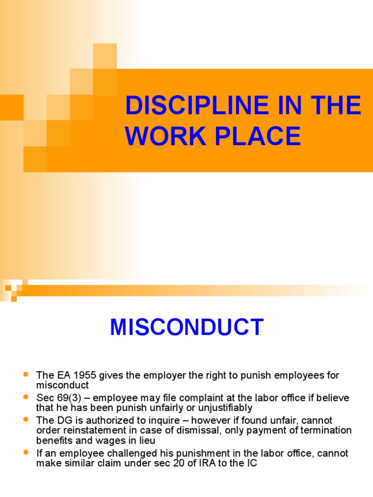 CH 3 - DISCIPLINE IN THE WORK PLACE | PDF | Employment | Misconduct