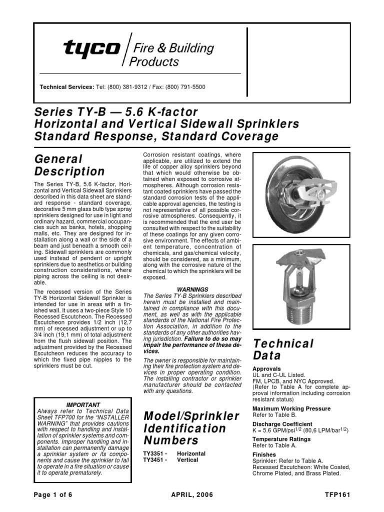 Side Wall Sprinkler | PDF | Fire Sprinkler System | Building Engineering