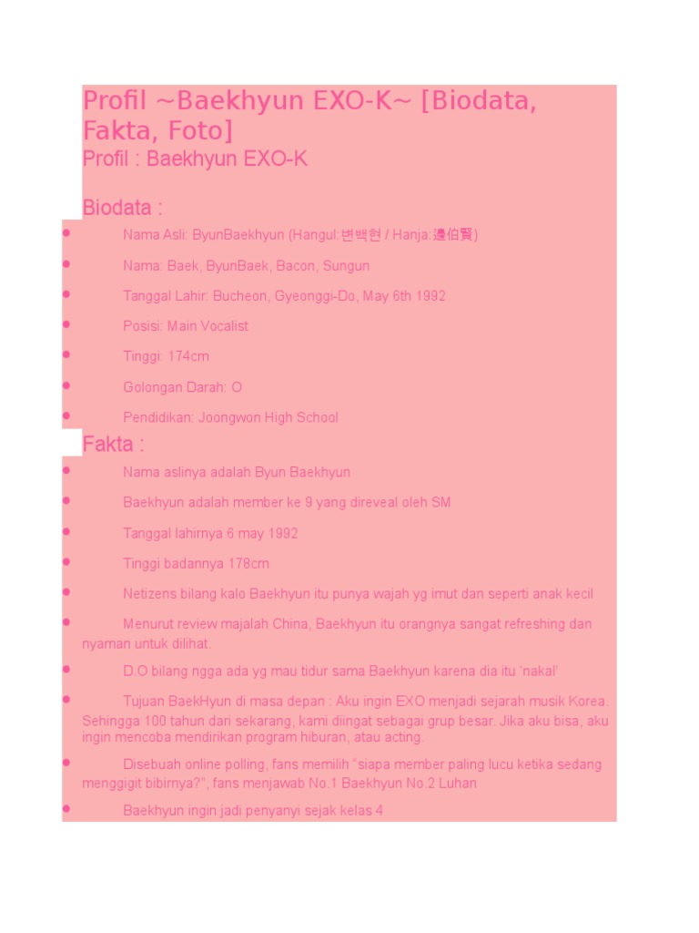 Biodata Exo Planet | PDF | Seni