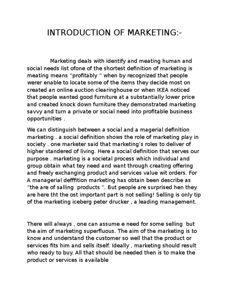 Introduction of Marketing | PDF