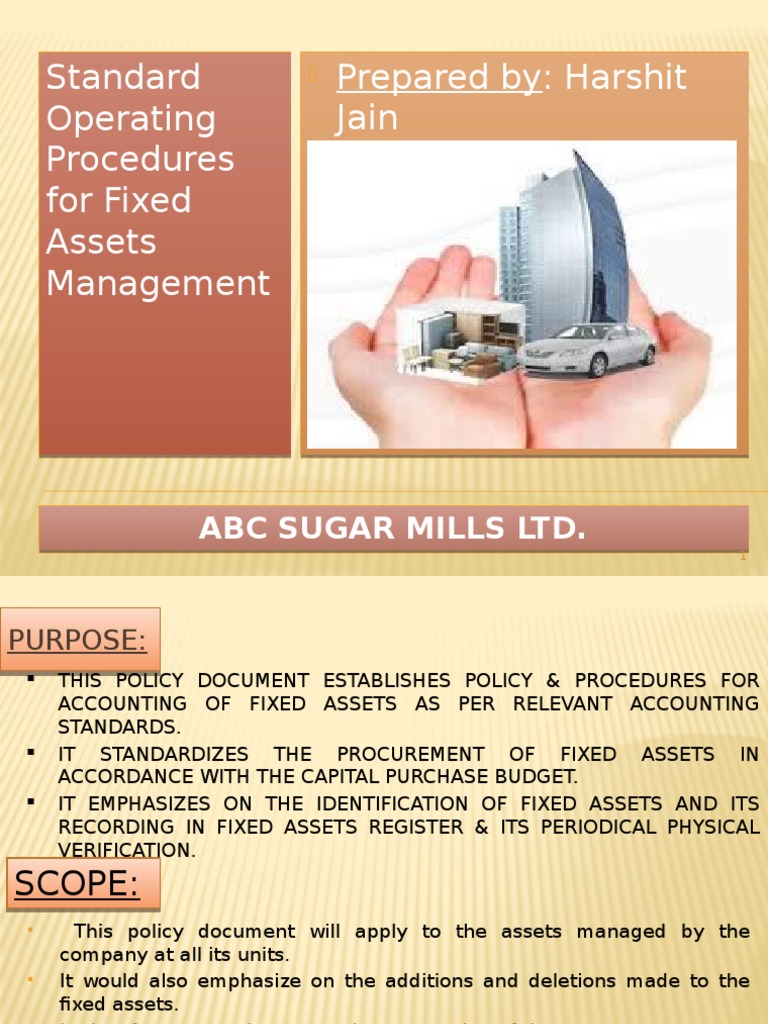 SOP For Fixed Assets Management PPTX JN9OBYJQ | PDF | Corporations ...
