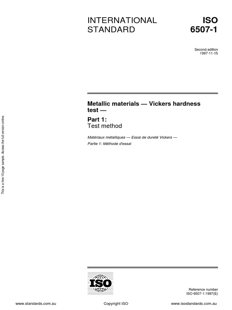 En Iso 6507 | PDF | International Organization For Standardization ...